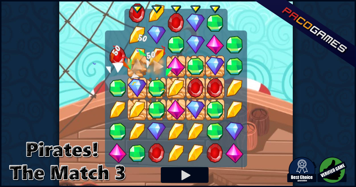 Pirates! - The match 3 - Jouer gratuitement à PacoGames.com!